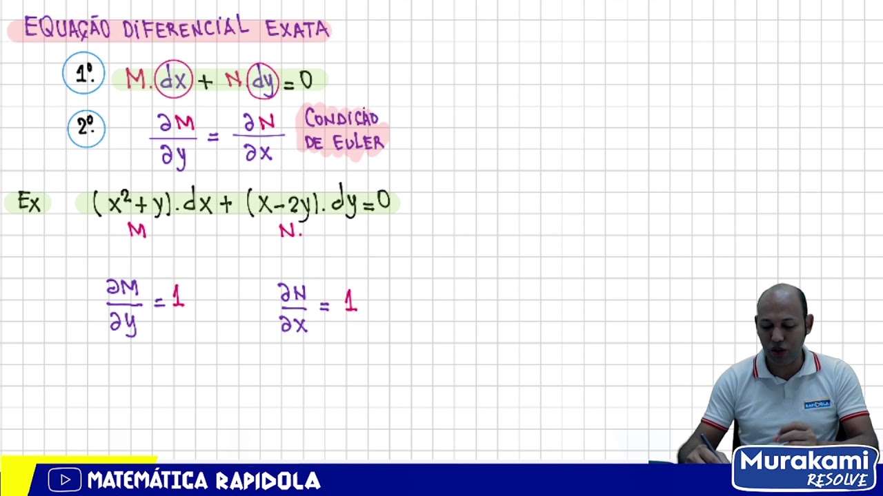 EQUAÇÃO DIFERENCIAL EXATA 🔴 01 - YouTube