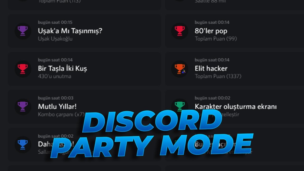 Discord Party Mode Tüm Başarımlar Nasıl Açılır? - YouTube