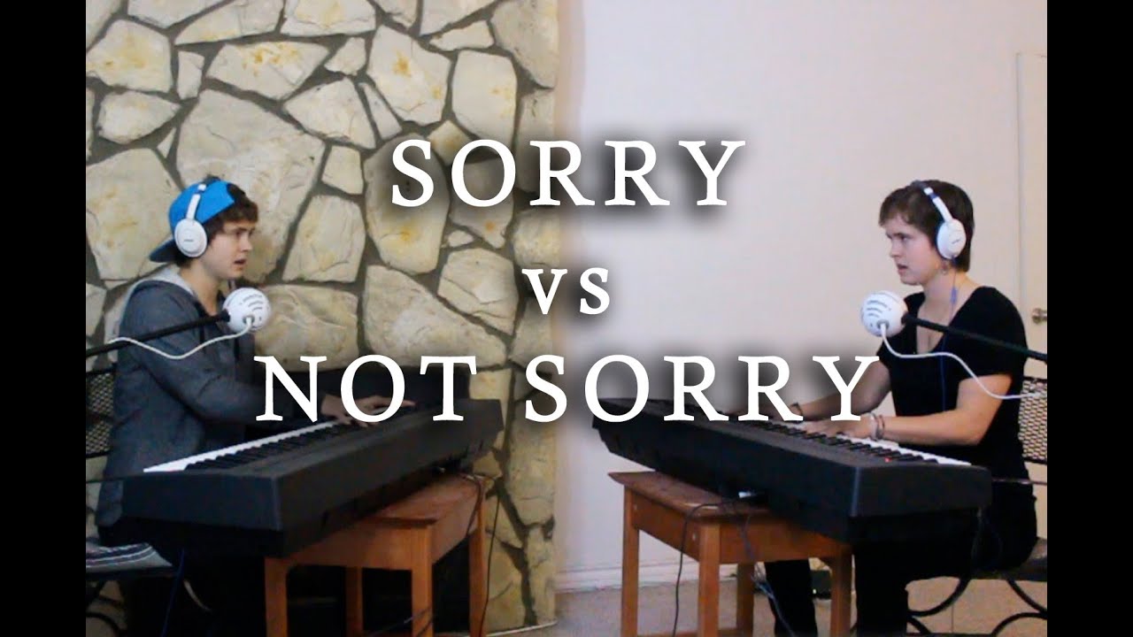 SORRY NOT SORRY - Bieber cover - BOTH perspectives - YouTube