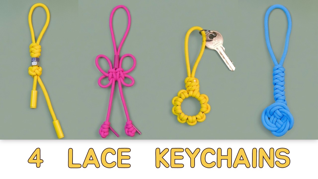 4 GENIUS Ways to Turn a Shoelace into a Keychain! 🔑 - YouTube