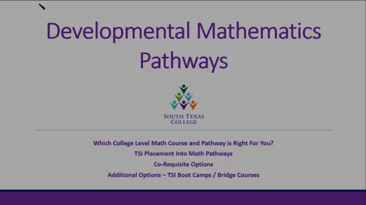 South Texas College Developmental Math Options - YouTube