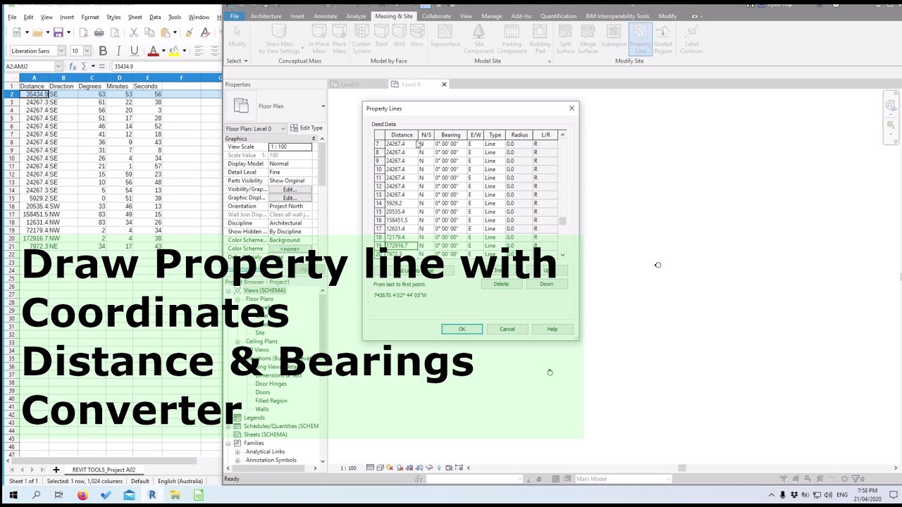 Draw Property line with Coordinates - YouTube