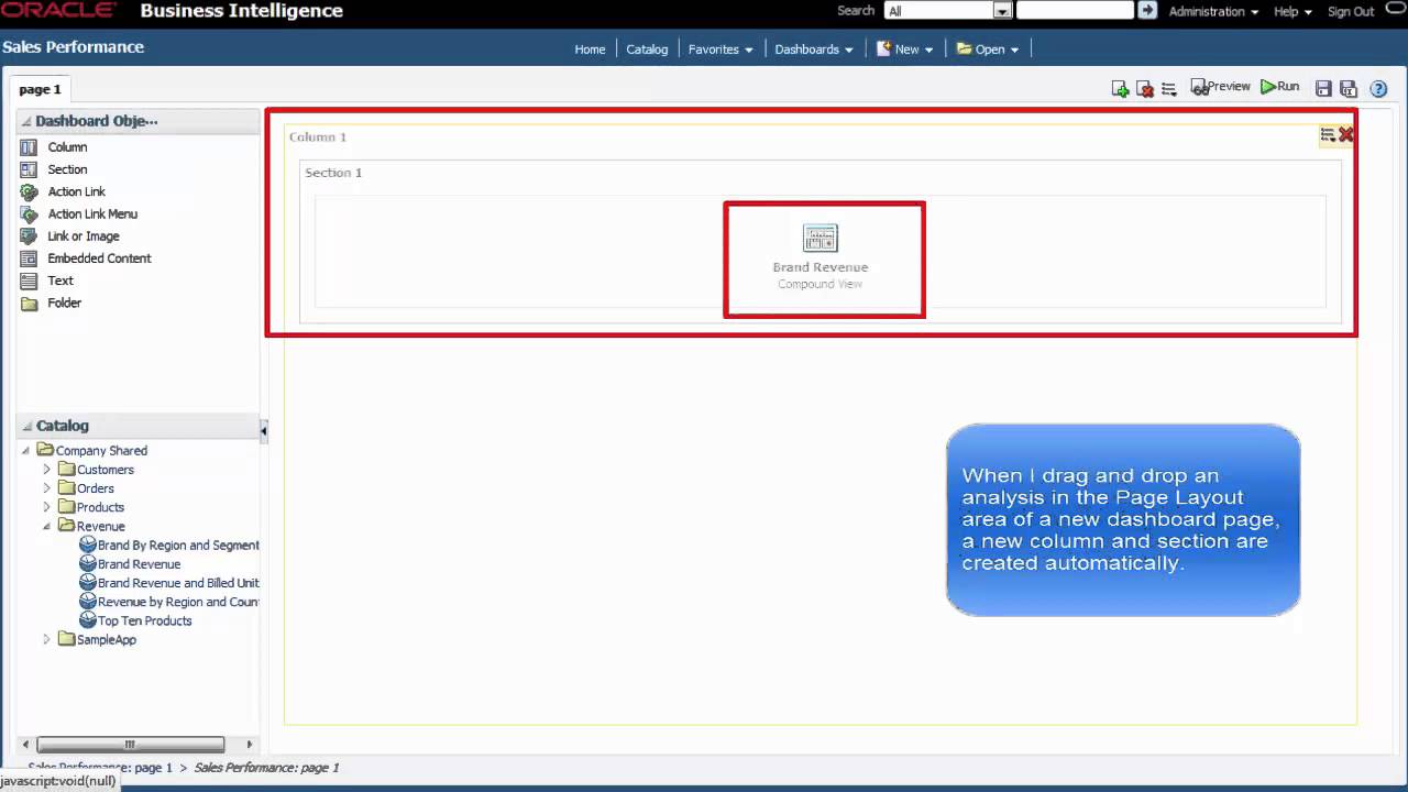 Creating Dashboards And Adding Content To Dashboard Pages Using Oracle 5742