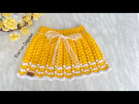 Highly Popular Easy Crochet Skirt Pattern /Çok Beğenilen Kolay Model Tığ işi Etek /1-2 yaş