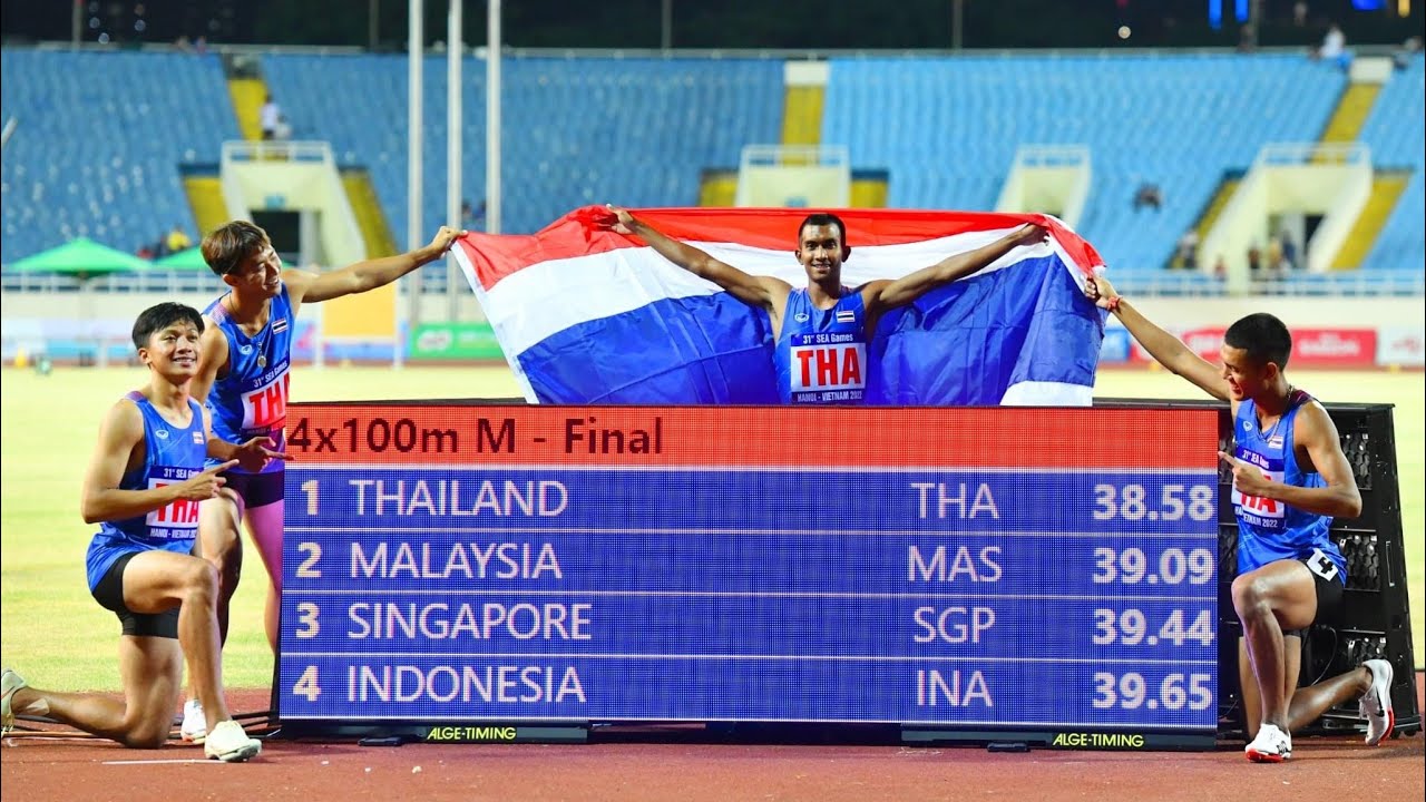 4x100m men Final (SEA Games record) Southeast Asian Games 31st Hanoi ...