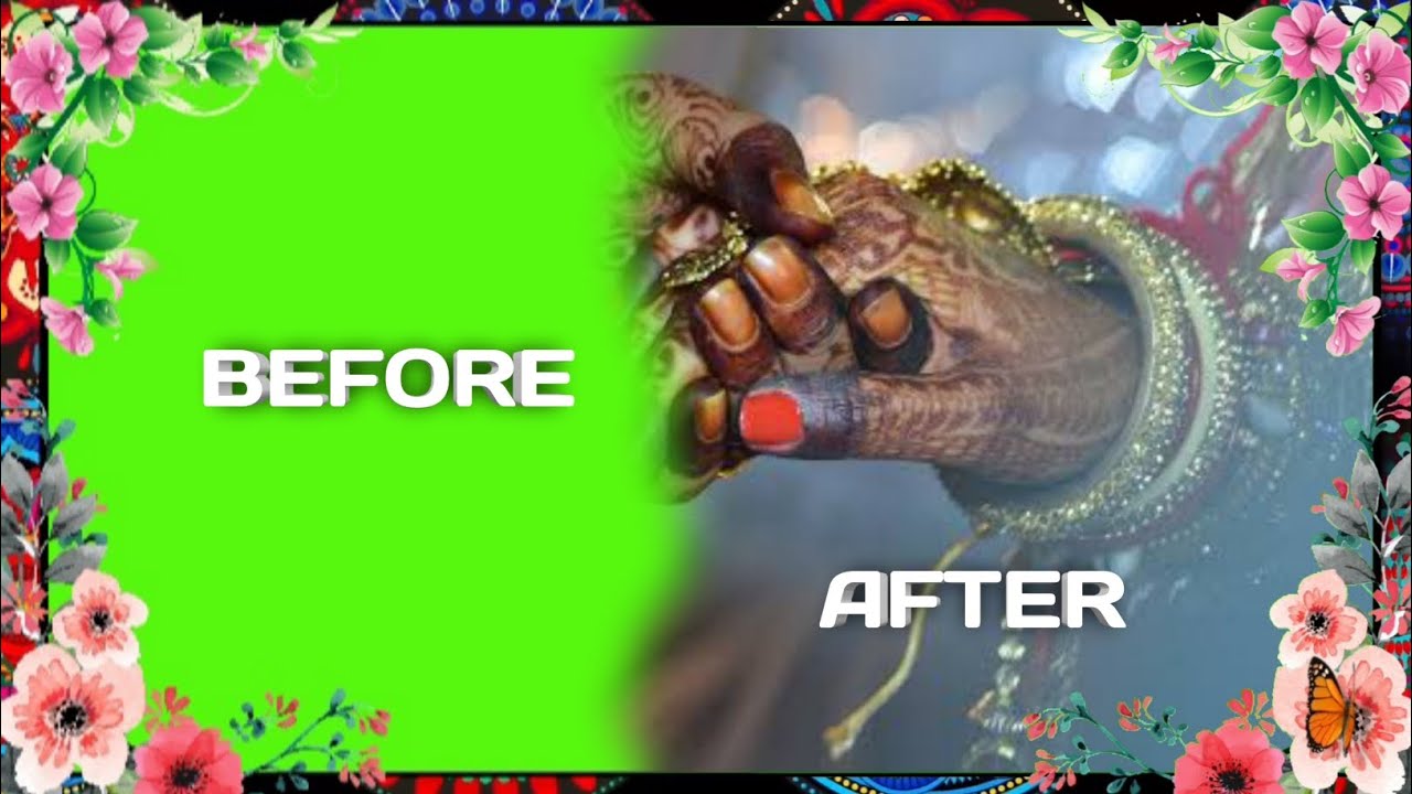 NEW GREEN SCREEN FLOWER FRAME BORDER WITH BUTTERFLY 🦋🦋🦋@GREENSCREEN1 ...