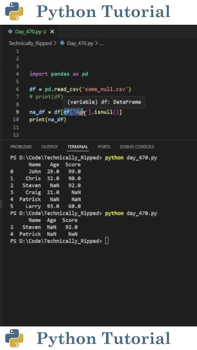 Getting Blank/Null Rows In Pandas Dataframe | Python Tutorial - YouTube