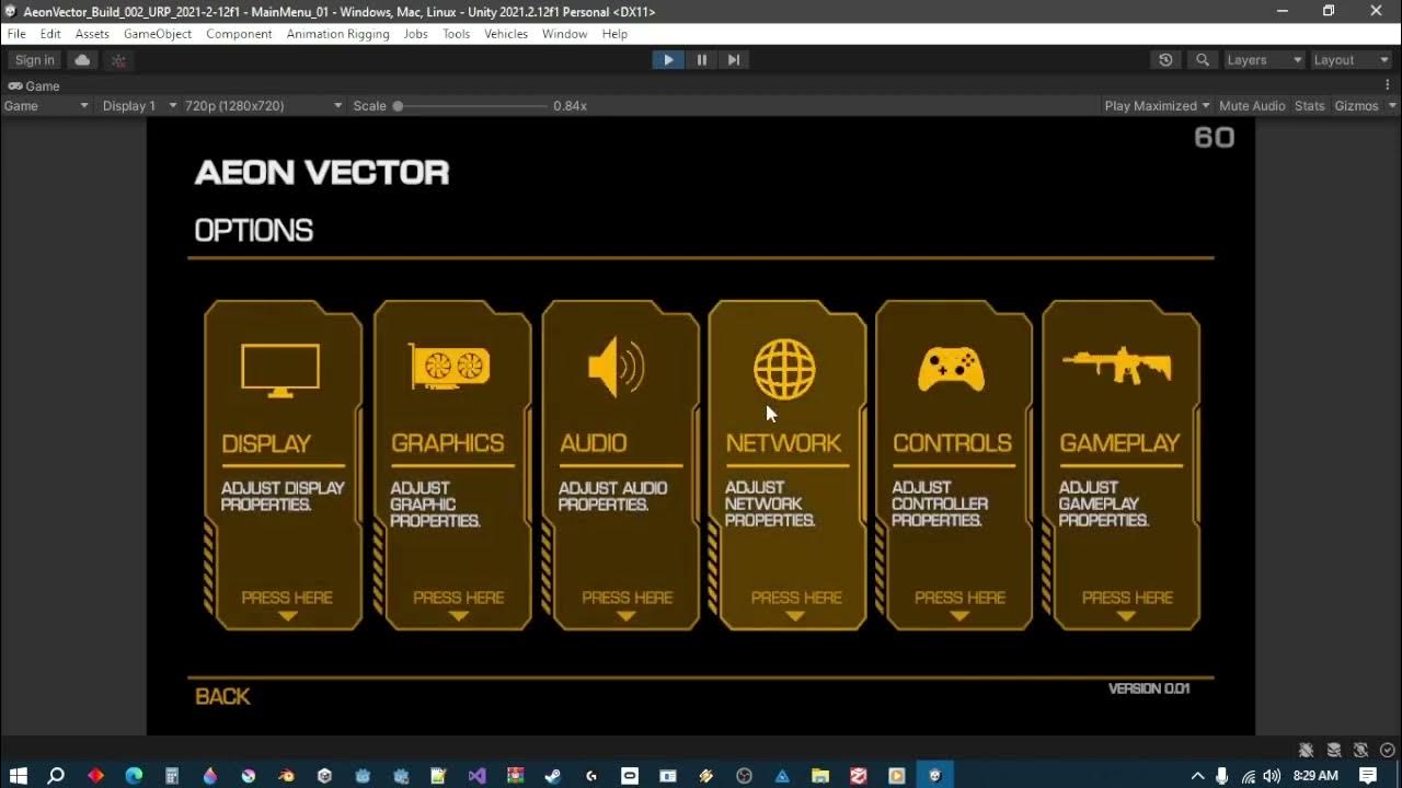 Aeon Vector Unity Game Menu UI Demonstration Devlog - YouTube