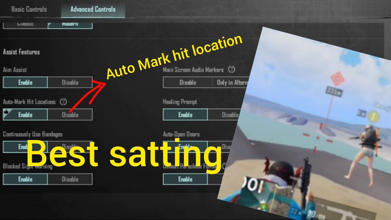 auto Mark hit location satting Bgmi and pubg//top 5 best satting Bgmi ...