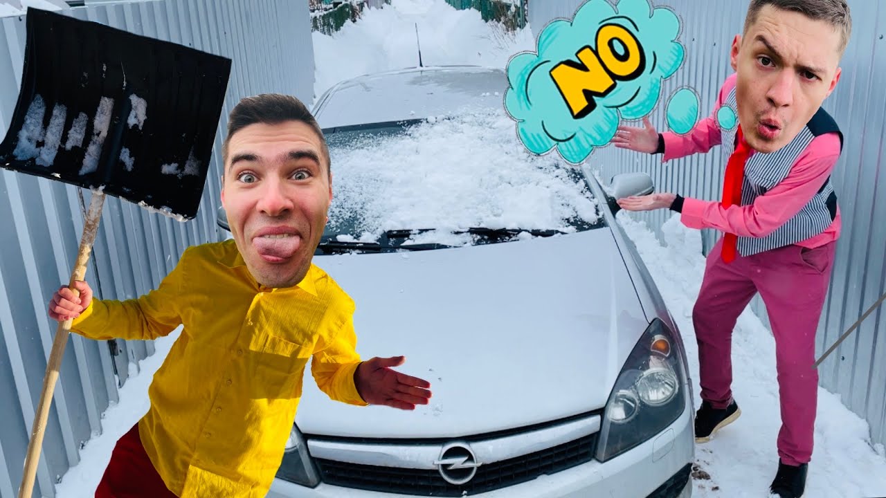 Mr. Jack THREW Snow All Over Mr. Nick's car & Mr. Nick had to Dig it ...