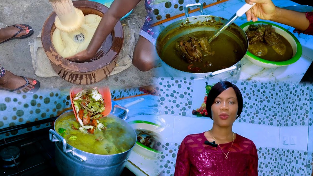 Authentic Ghanaian Green Soup (Abunu Abunu) With Fufu | Step-by-Step ...