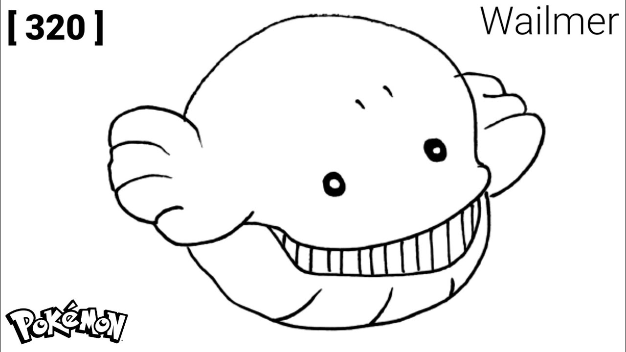 Wailmer Drawing | How To Draw Pokemon No 320 - YouTube