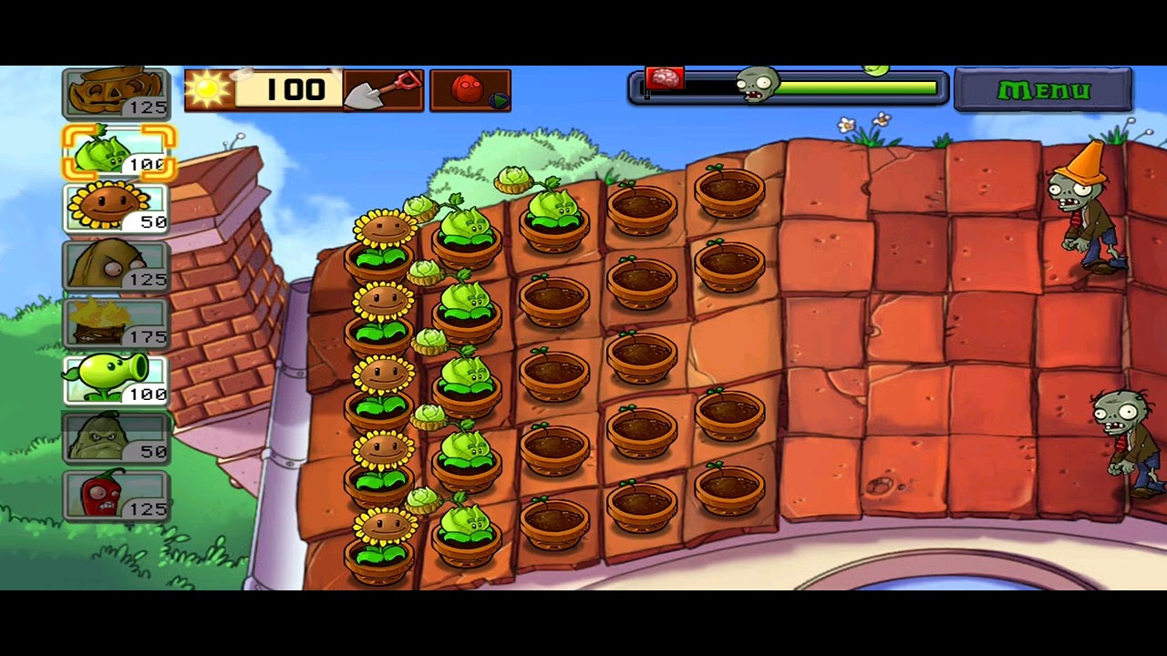 Plants vs zombies: Map mái nhà ngày 1 - YouTube