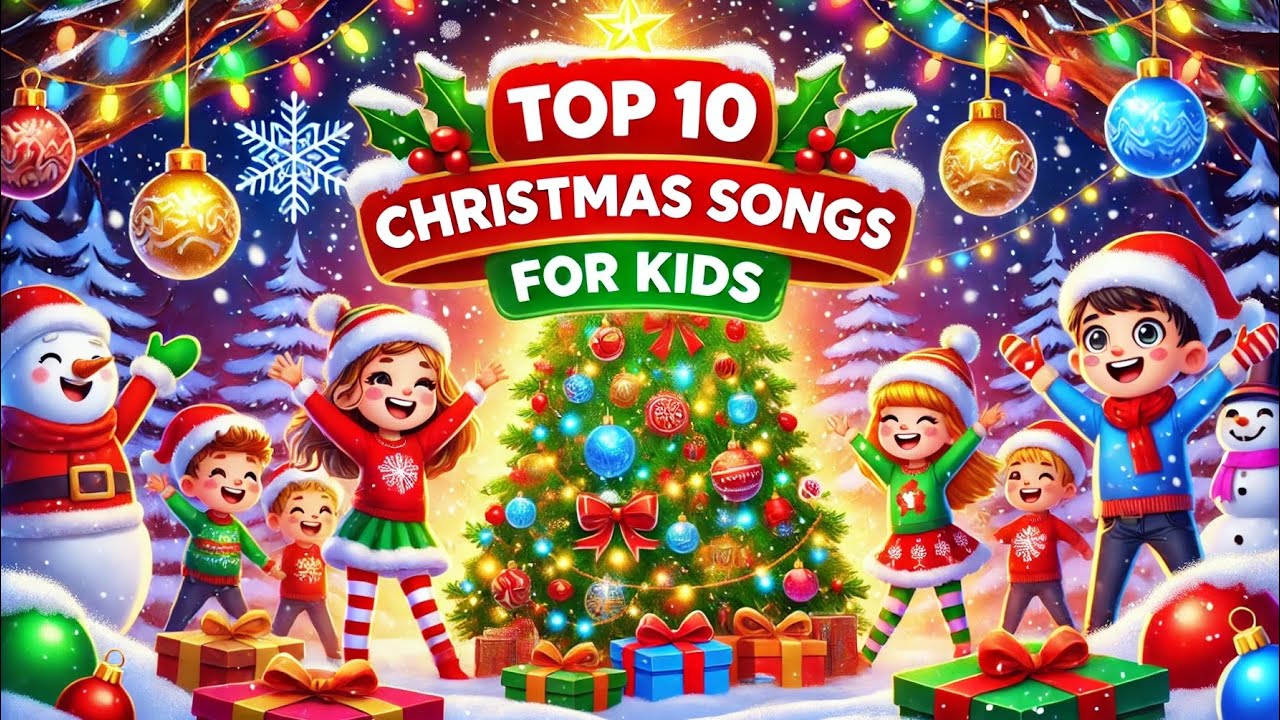 Jingle bells, we wish you merry christmas, christmas song and cartoon ...