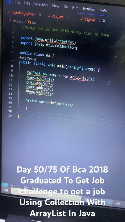collection with arraylist in java #collection #arraylist #bca #java #shorts #coding #coder - YouTube