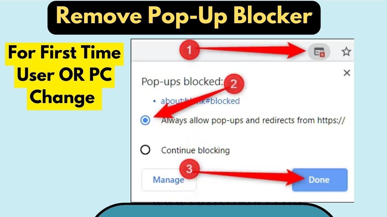 How to remove Pop-up Blocker for First Time User / New System User ...