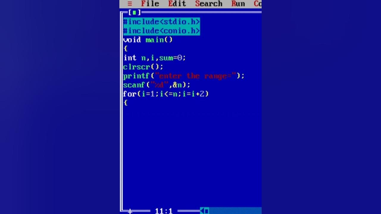 Print A Sum Of A Odd Number In C Language In Turbo C shorts YouTube print-a-sum-of-a-odd-number-in-c-language-in-turbo-c-shorts-youtube