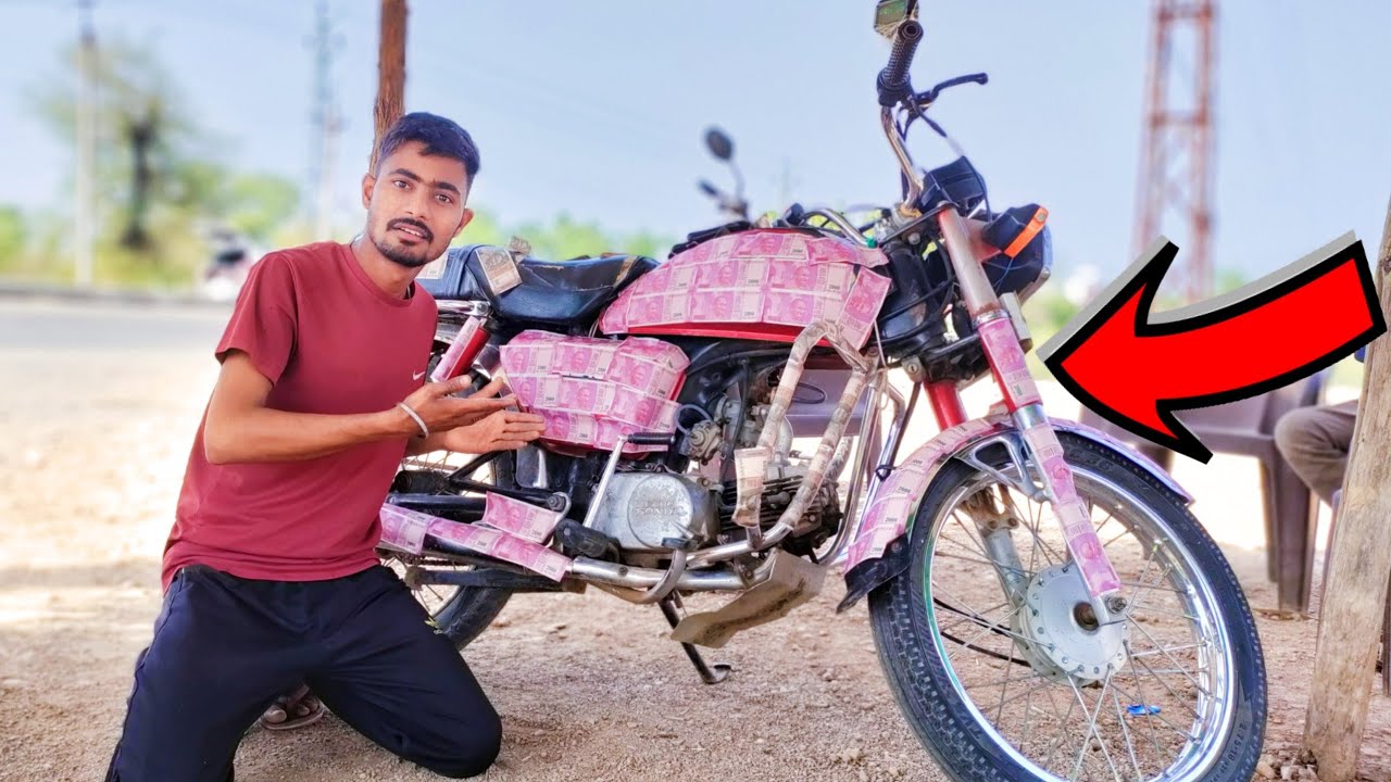Money Bike 2000 💵के नोटो 🤑से बना दी Money 😱 Bike 🏍️ we cover Bike Money - Money Bike #2000 - YouTube