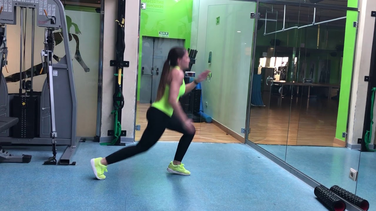 Zancada alterna con salto. FIT24X7 - YouTube