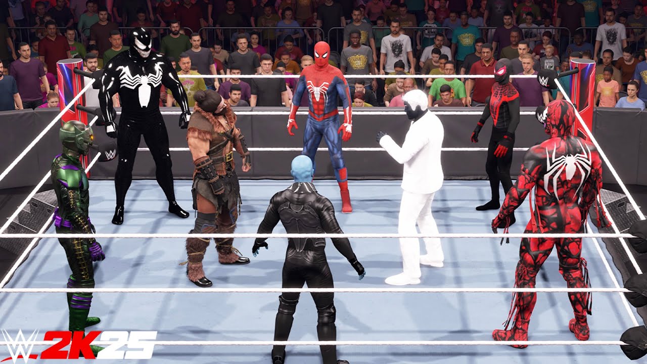 Spider-Man Universe in Battle Royale Match - WWE 2K25 PS5 [4K] - YouTube
