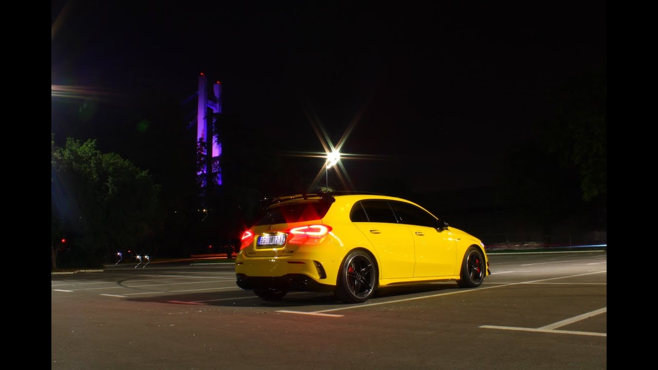 Yellow A45s going crazy on night car meet! - YouTube