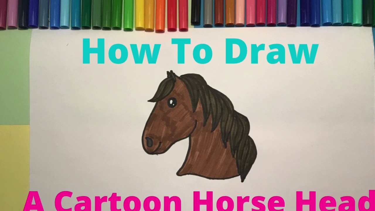 How To Draw A Cartoon Horse Head For Kids! - YouTube