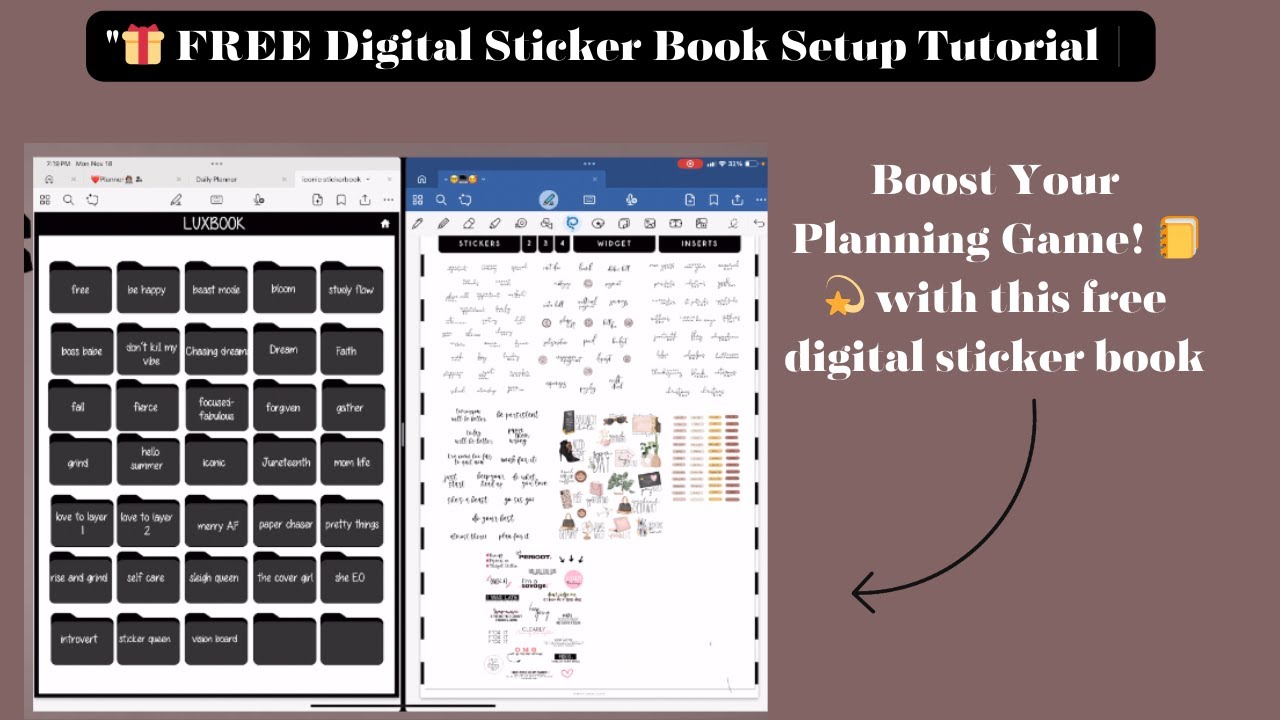 How I'm Getting Organized with my FREE Digital Sticker Book! 🆓🗂️ Setup ...