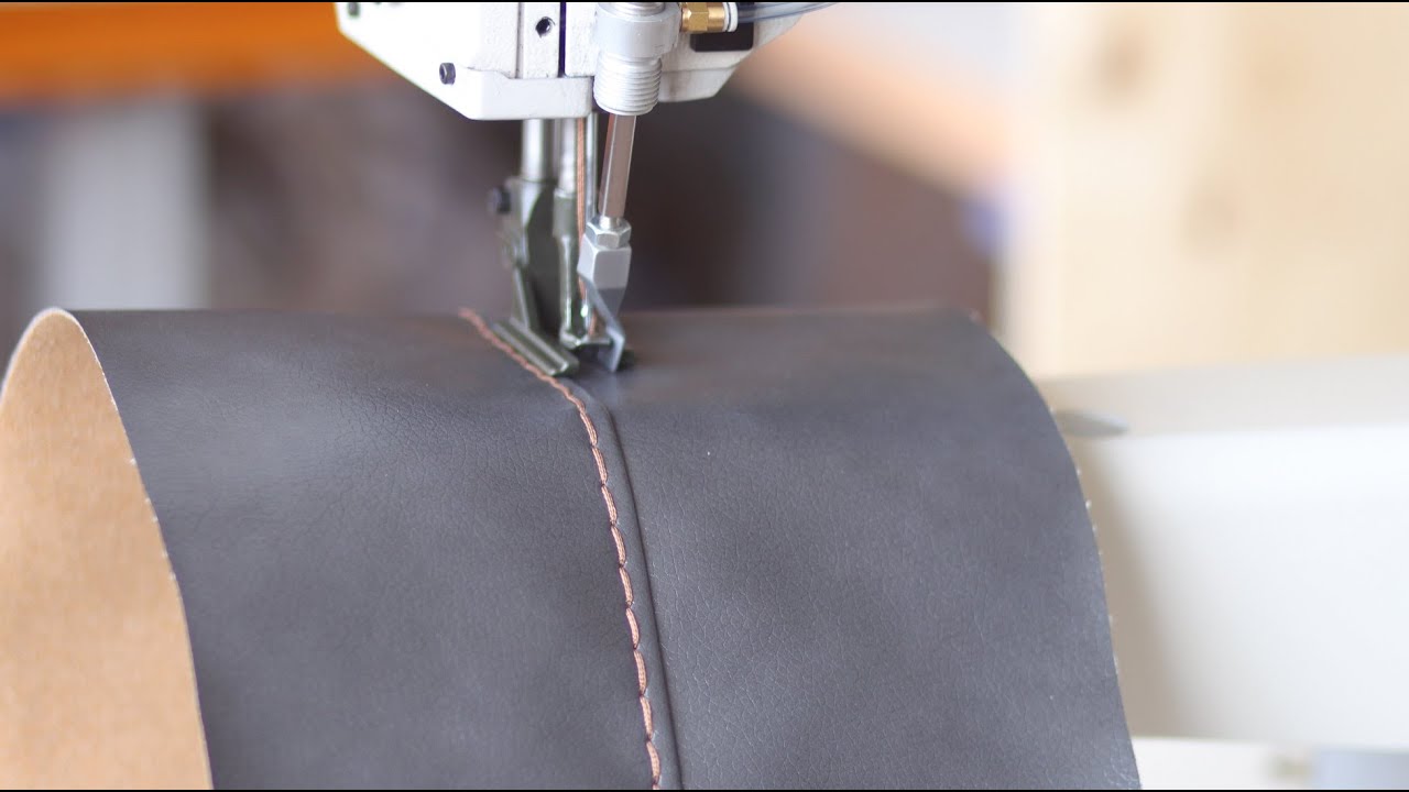 Sewing thick thread decorative stitches on PU Leather and Faux Leather ...