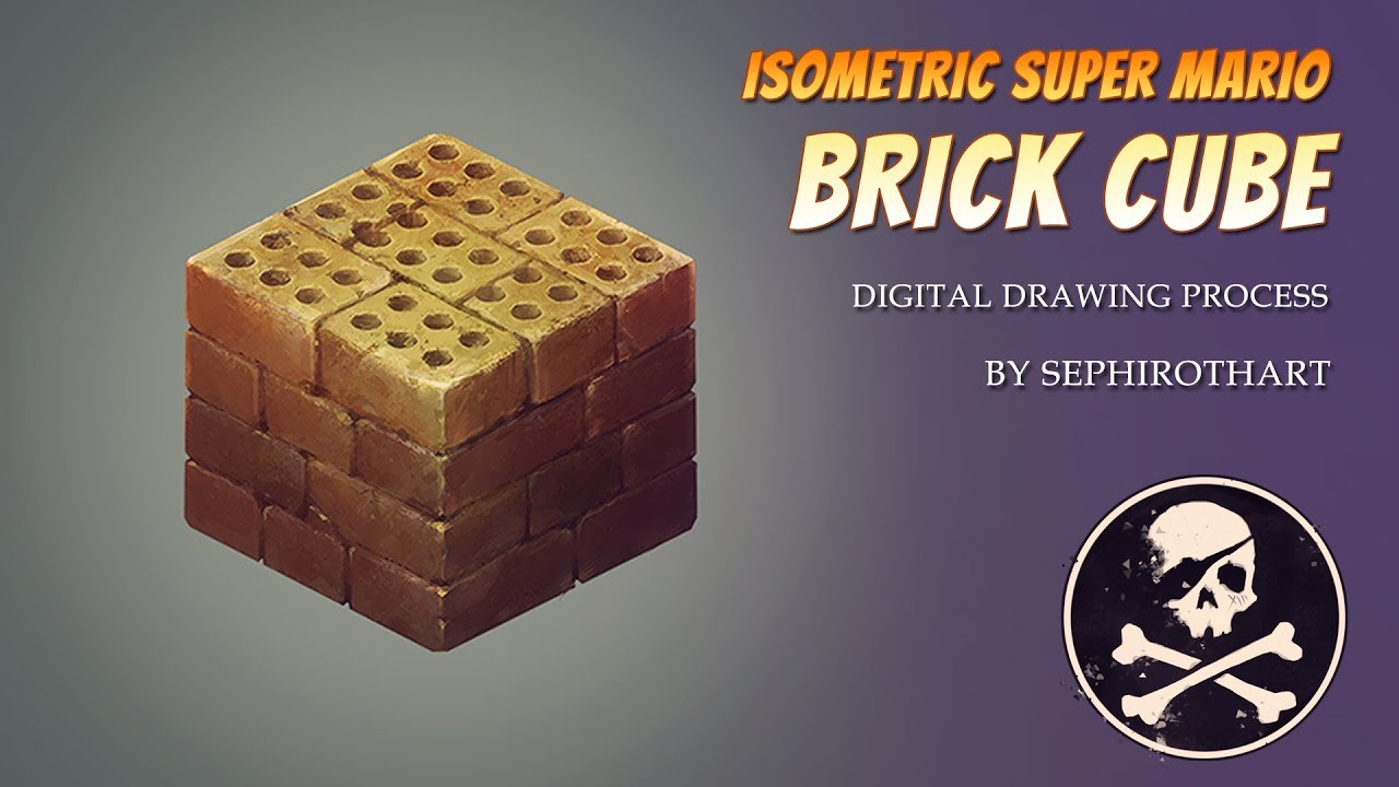 ISOMETRIC BRICK CUBE in Photoshop! Digital Drawing Process [PART 5 ...