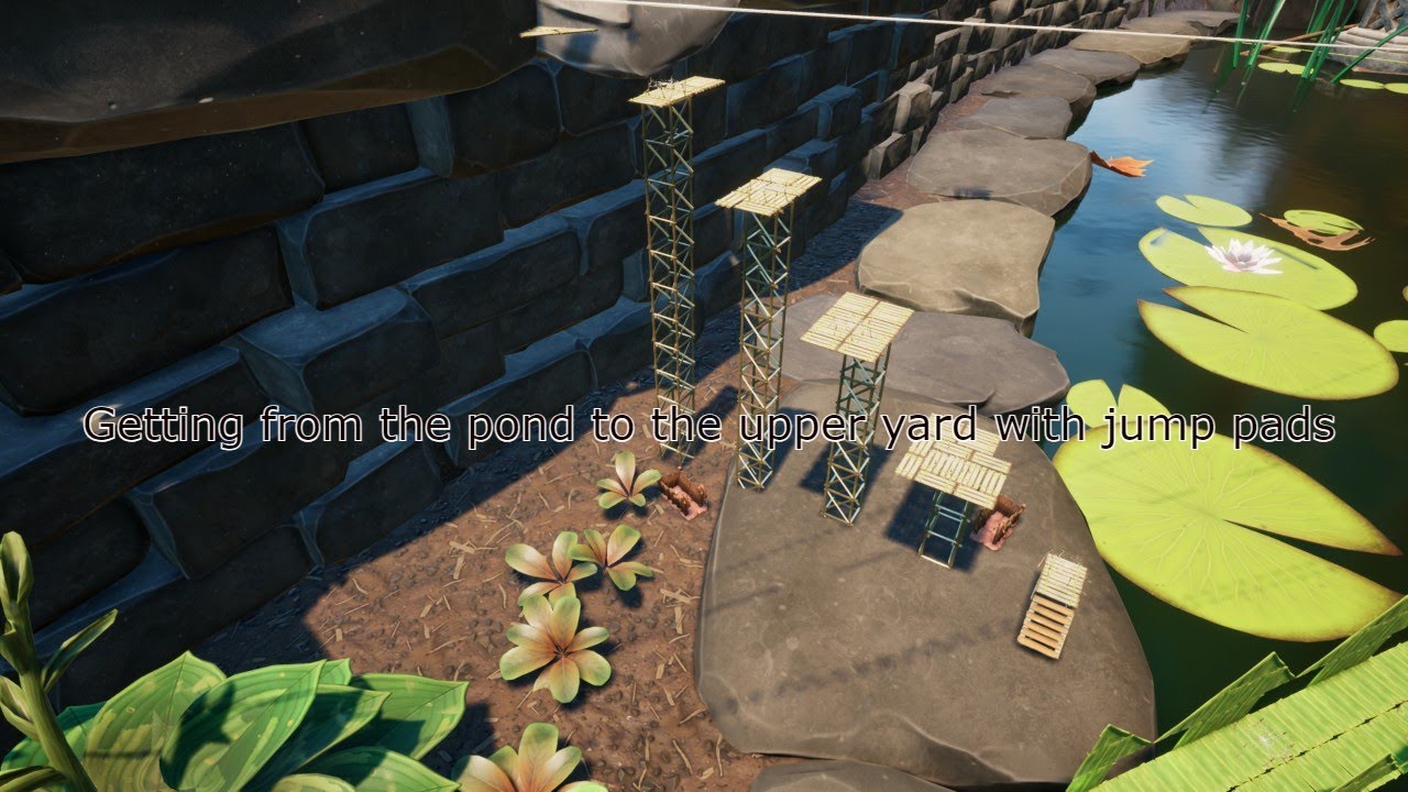 Grounded build, how to go from the pond to the upper yard. - YouTube