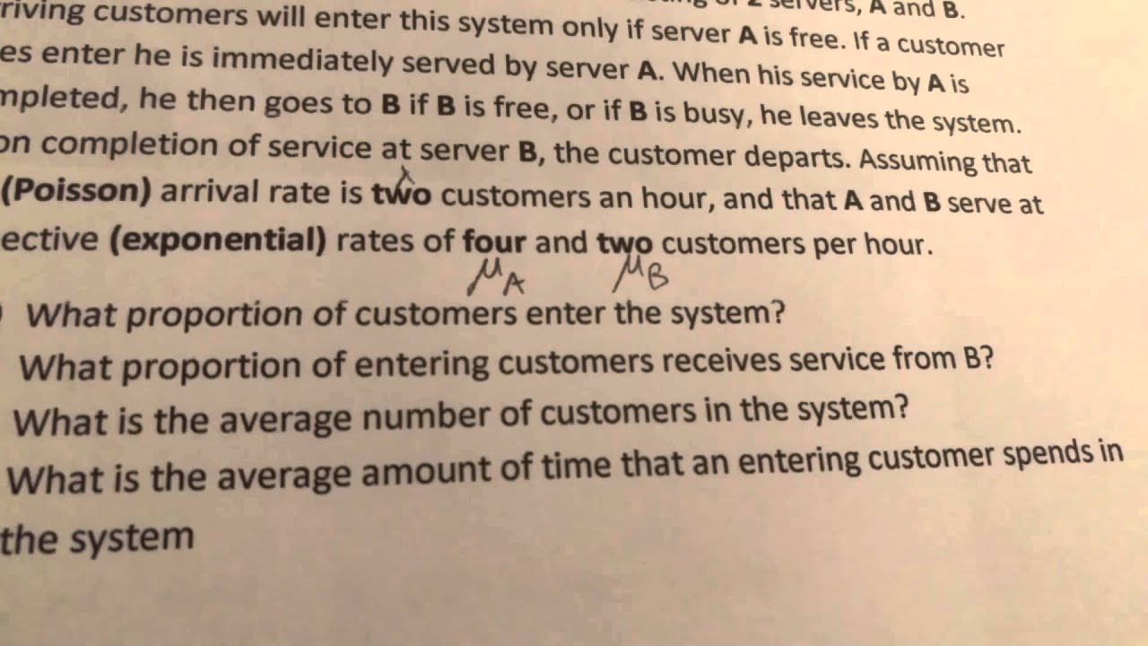 Queueing theory problem part 2 - YouTube