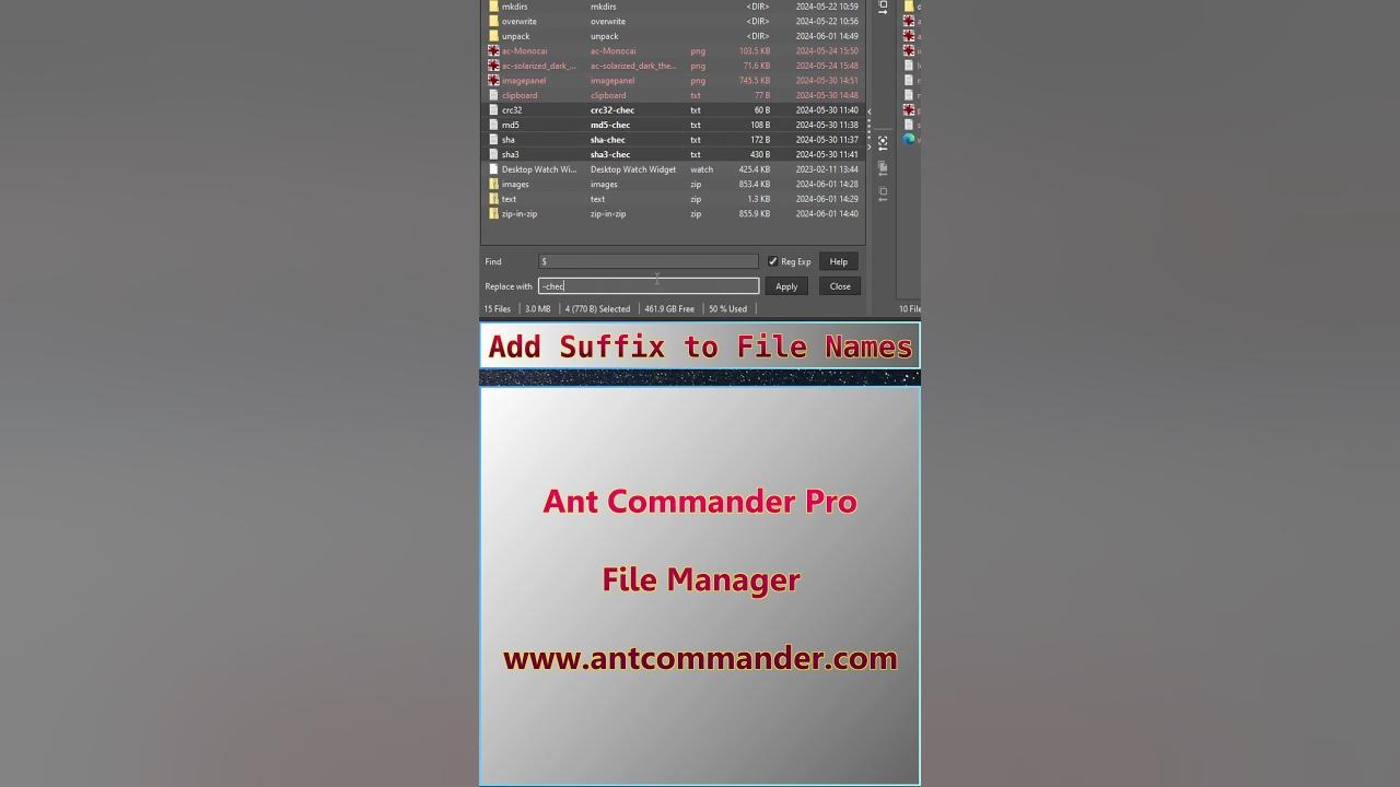 Add a Suffix to File Names on Windows #filemanager #files #suffix - YouTube