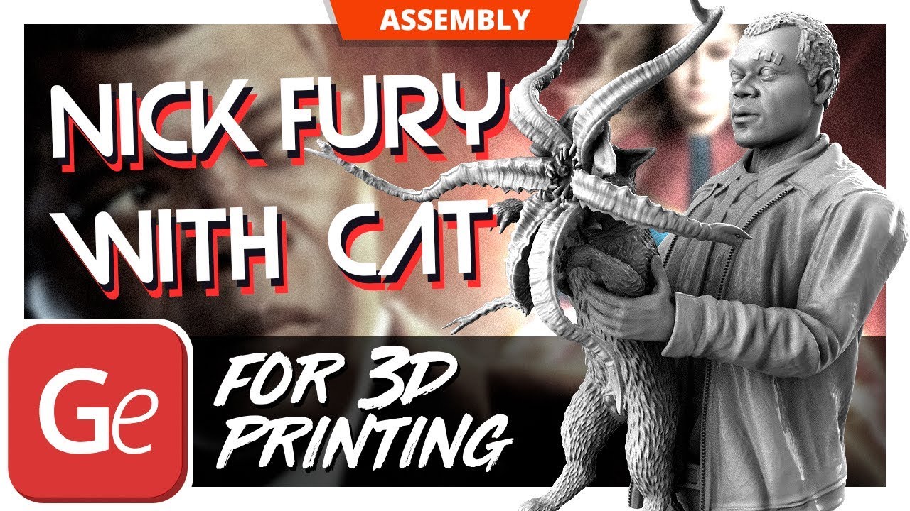 Nick Fury & Cat 3D Printing Figurines in Diorama | Assembly by Gambody ...