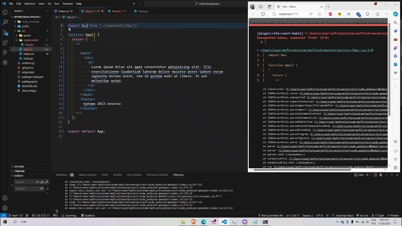 React Vite Mysql And Springboot Set Up In Vscode Part 4 React Extensions And Components Youtube
