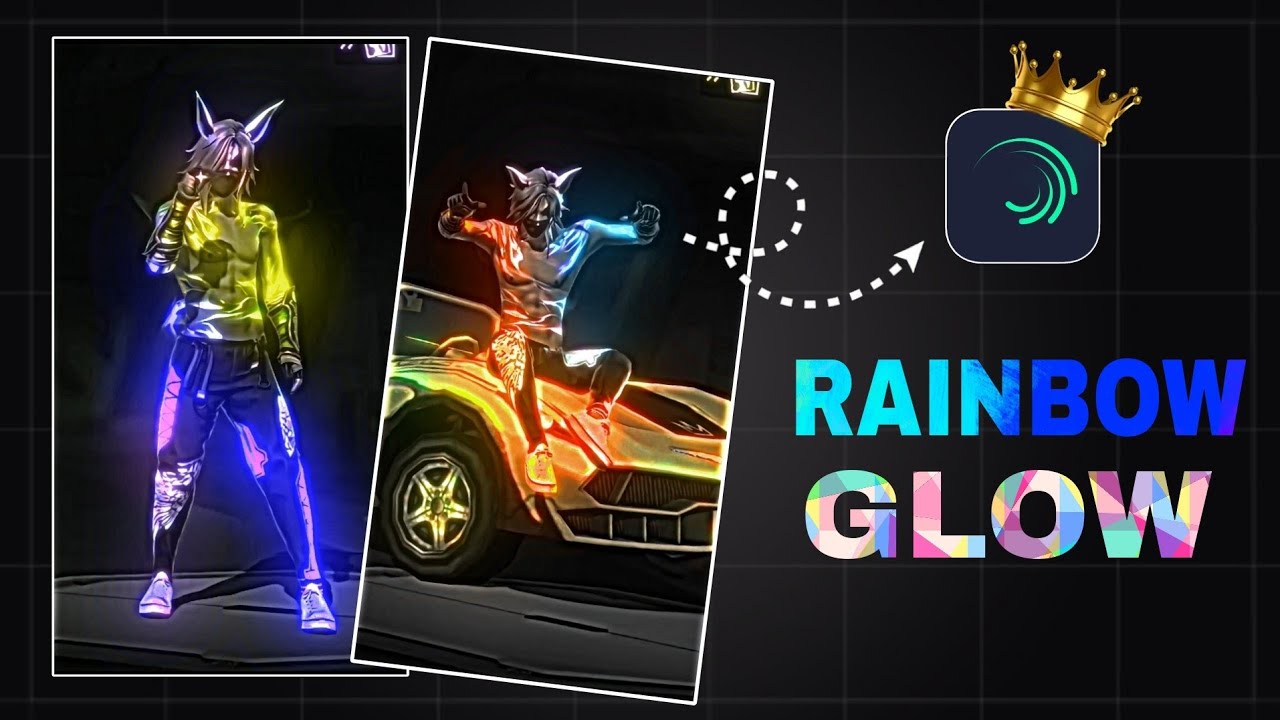 Rainbow glow effect in alight motion ️ | Free fire glow effect tutorial easy #xml - YouTube