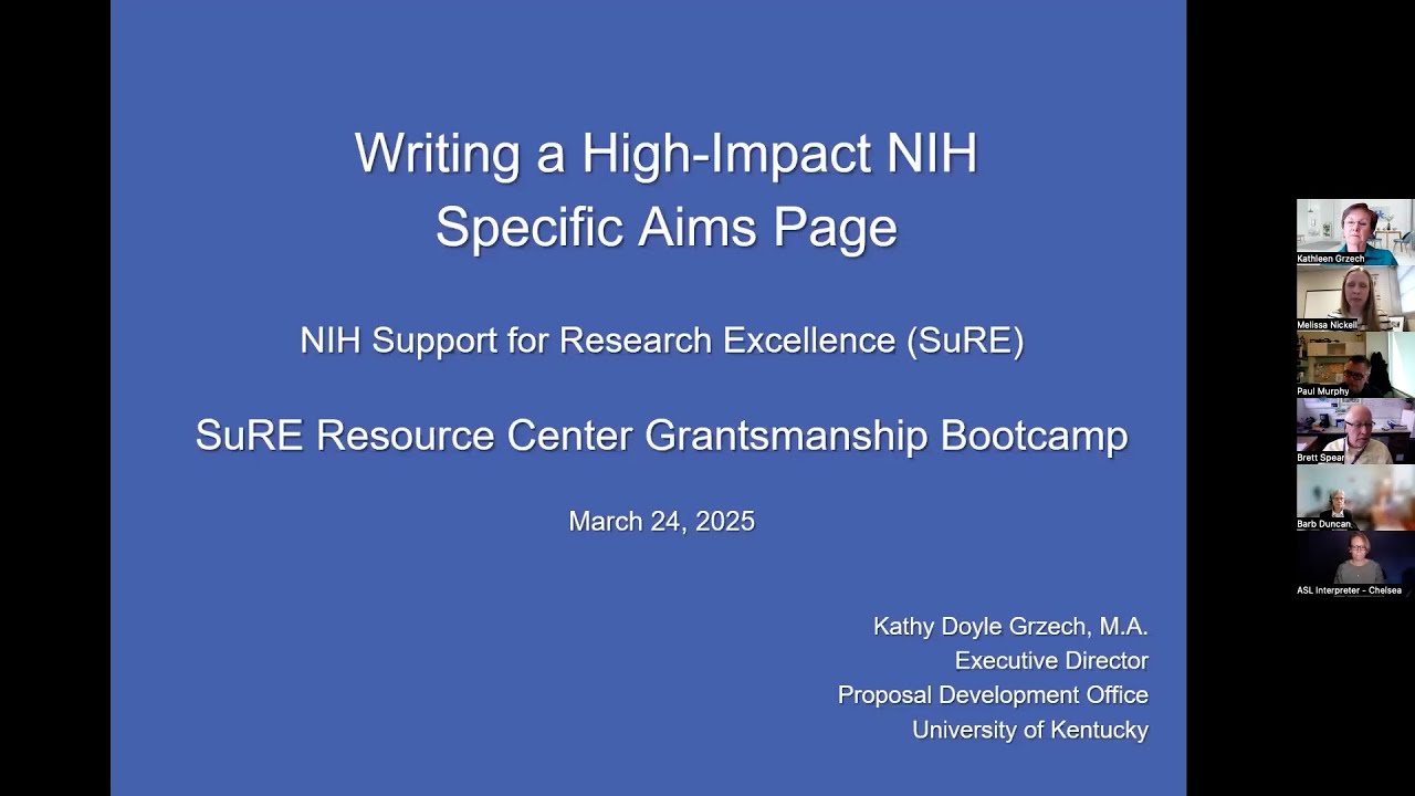 Session 1: Writing a High-Impact NIH Specific Aims Page - YouTube