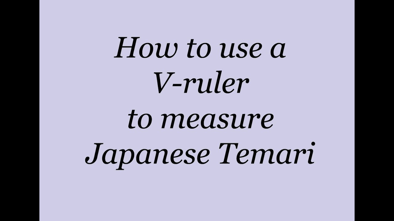 How to use a v-ruler - YouTube