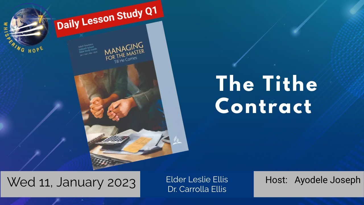 The Tithe Contract | Daily Sabbath School Lesson 2 Q1 2023 - YouTube