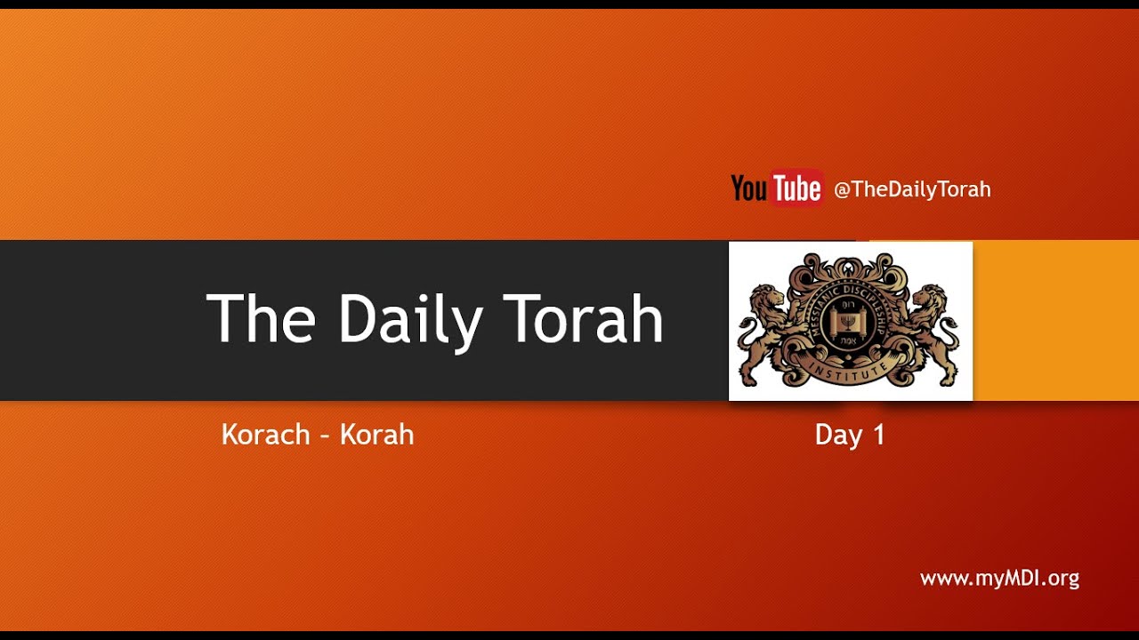Korach - Korah - Day 1 - YouTube