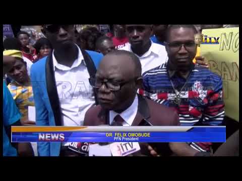 PFN President Felix Omobude leads church members in protest against ...