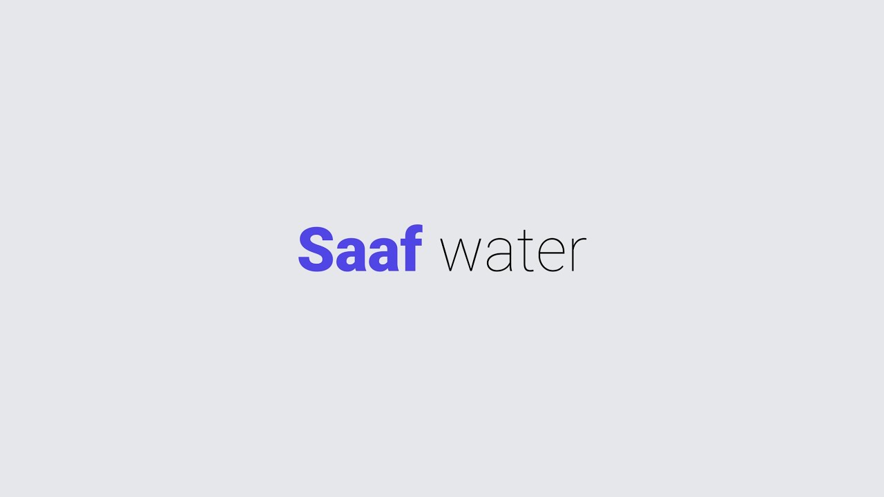 saaf water - YouTube