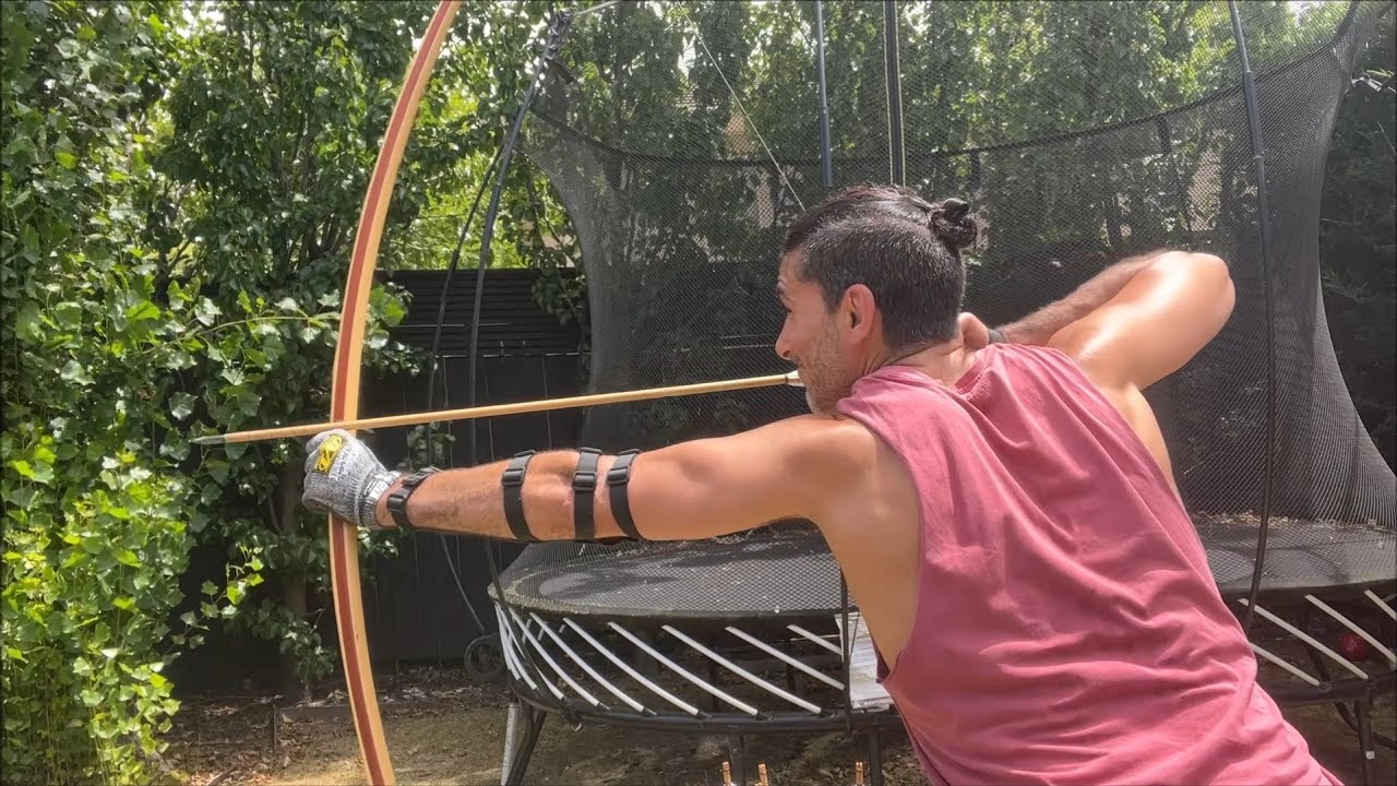 Practicing Full Draw on my 87-93lb Warbow. Trying to Eliminate Arrow ...