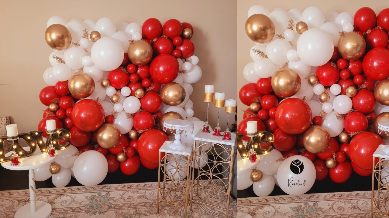 Balloon wall DIY | Valentines day balloon decor | How to - YouTube