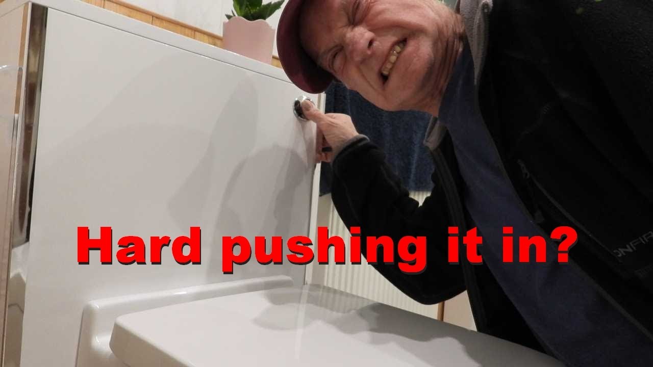 The push button flush. Is yours Hard pushing it in? - YouTube