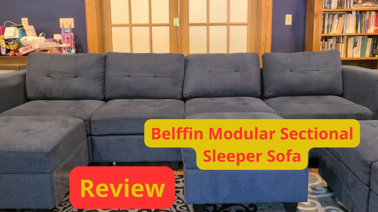 Belffin Modular Sectional Sleeper Sofa Review - YouTube