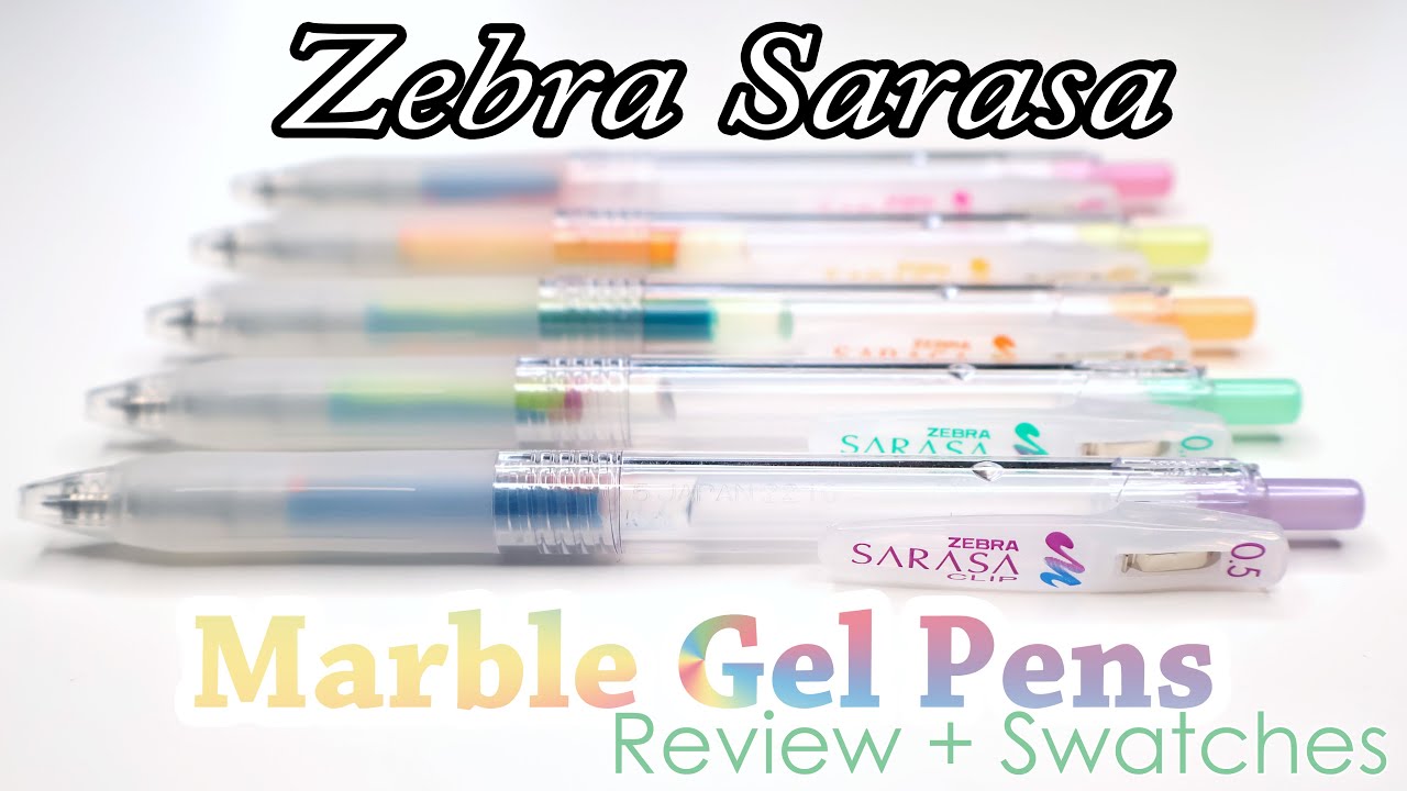 Zebra Sarasa Marble Gel Pens | Review + Swatches - YouTube