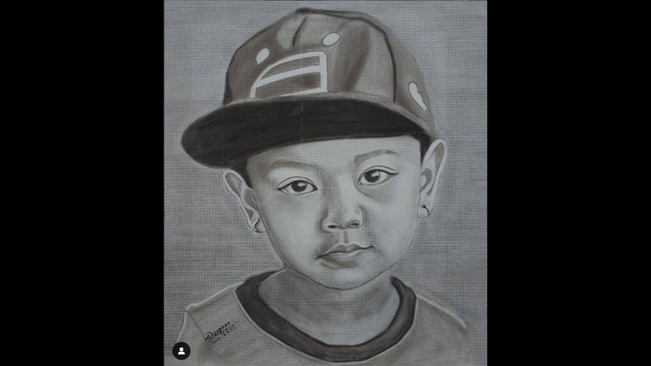 Portrait Timelapse of a baby boy in graphite and charcoal medium - YouTube
