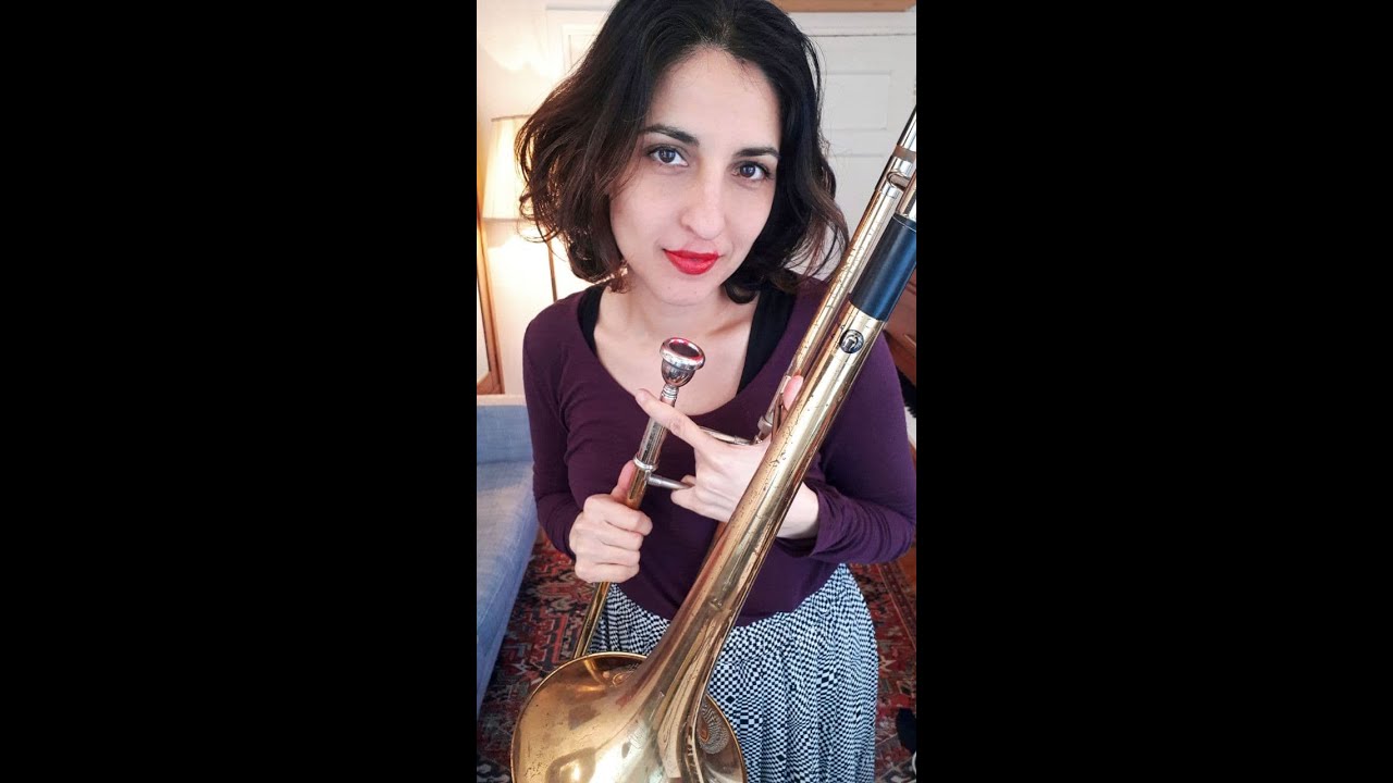 Nani playing trombone with lipstick on - YouTube