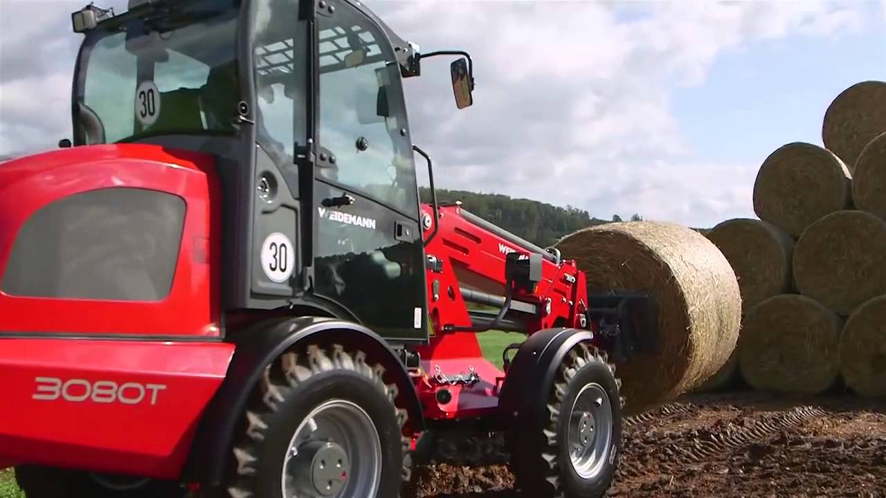 Weidemann Radlader 2080 und 3080T Einsatz in der Landwirtschaft - YouTube