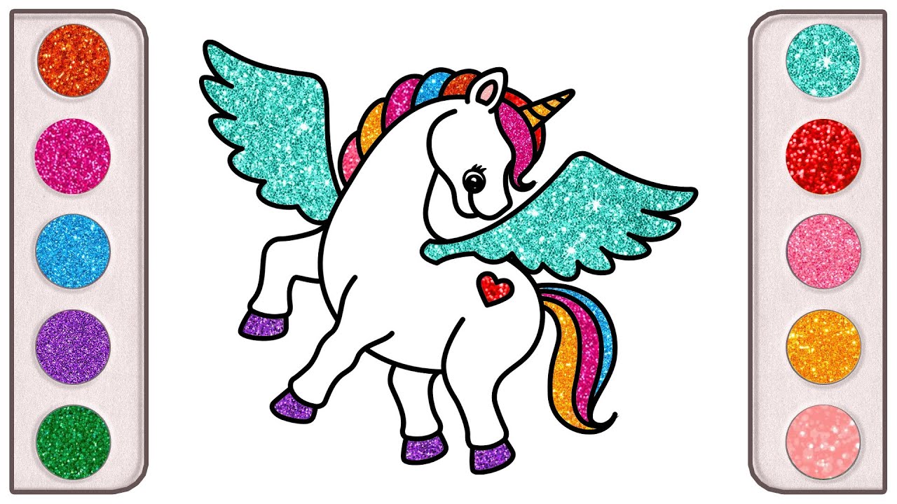 Drawing and Painting An Unicorn with Kids: Fun and Educational - YouTube